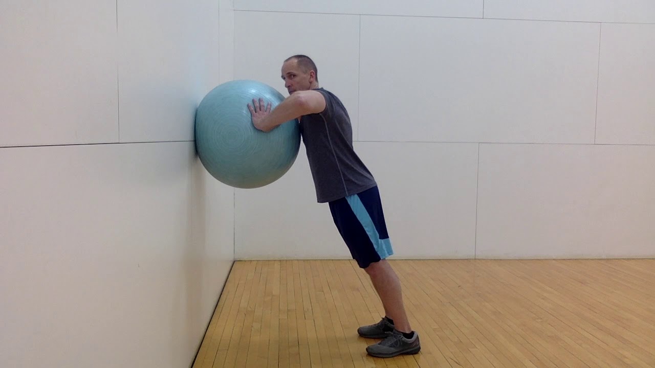 Stability-Ball Wall Push-Up - YouTube