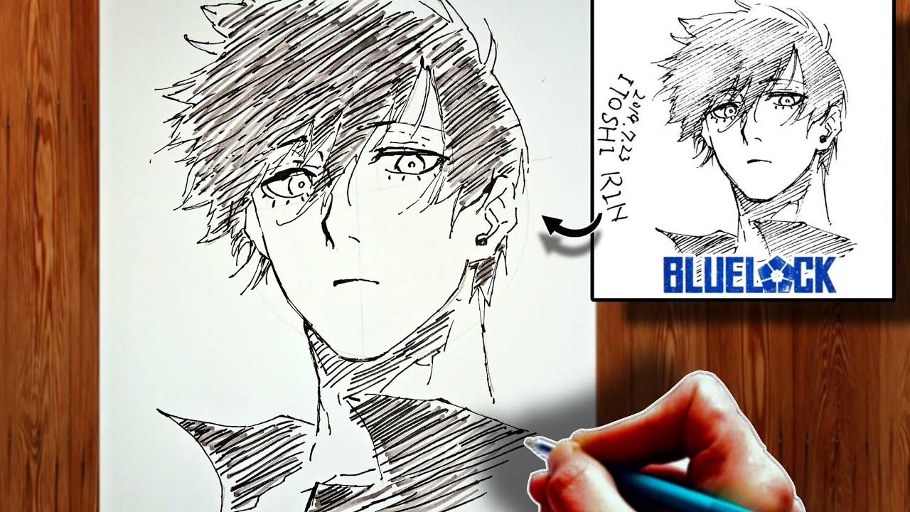How to Draw Rin Itoshi | Blue Lock | ブルーロック | Step-by-Step Tutorial ...