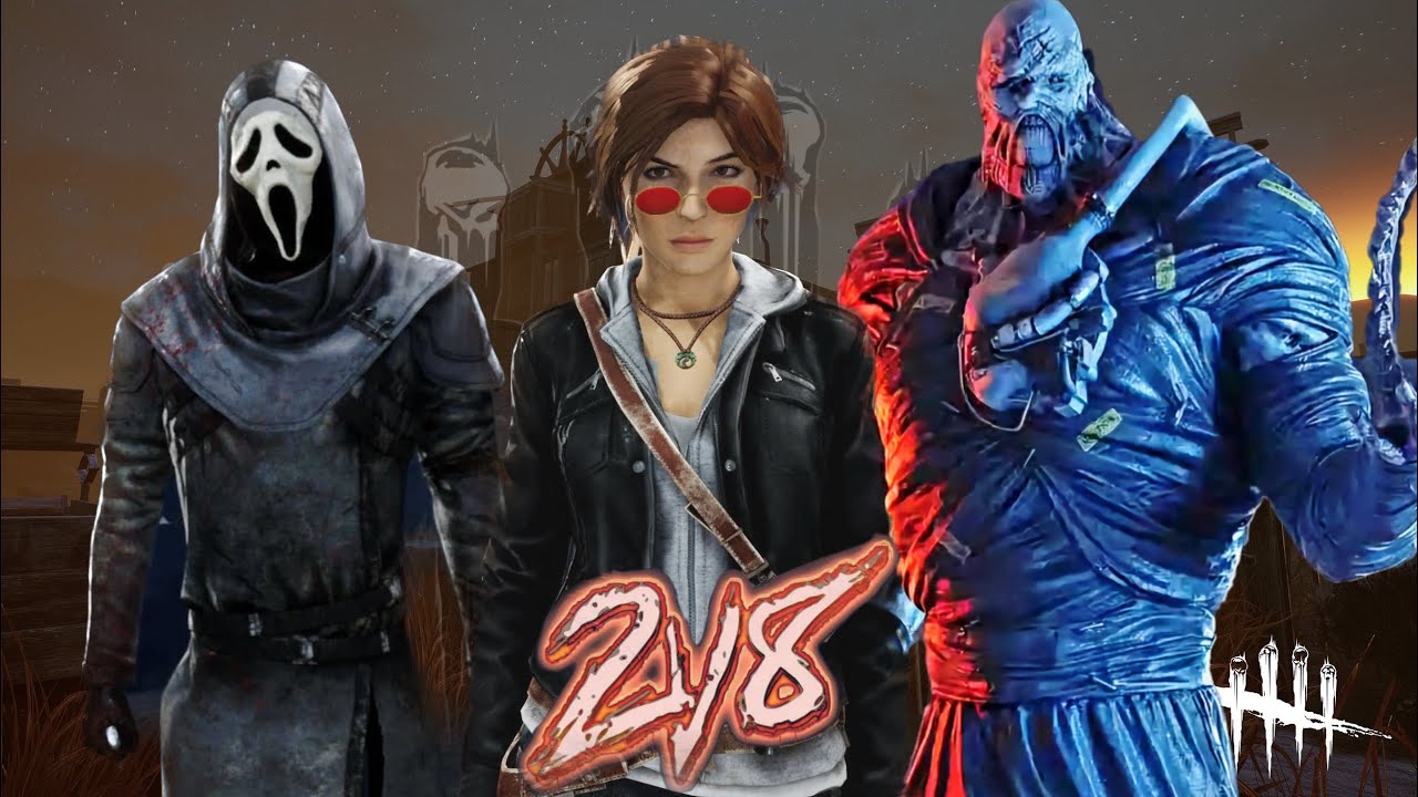 Dead by Daylight (2v8) Lara Croft vs Ghostface & Nemesis - YouTube