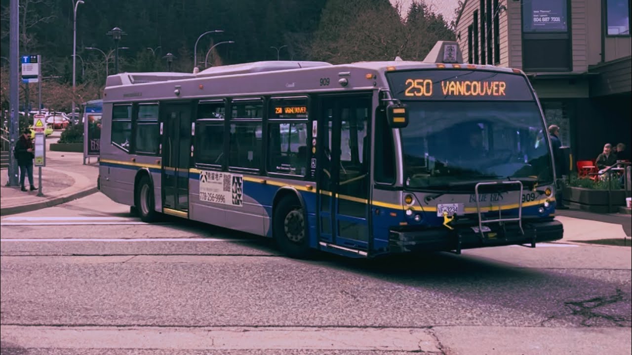 Translink CMBC - 2009 Nova Bus LFS | 909 on Route 250 Vancouver - YouTube