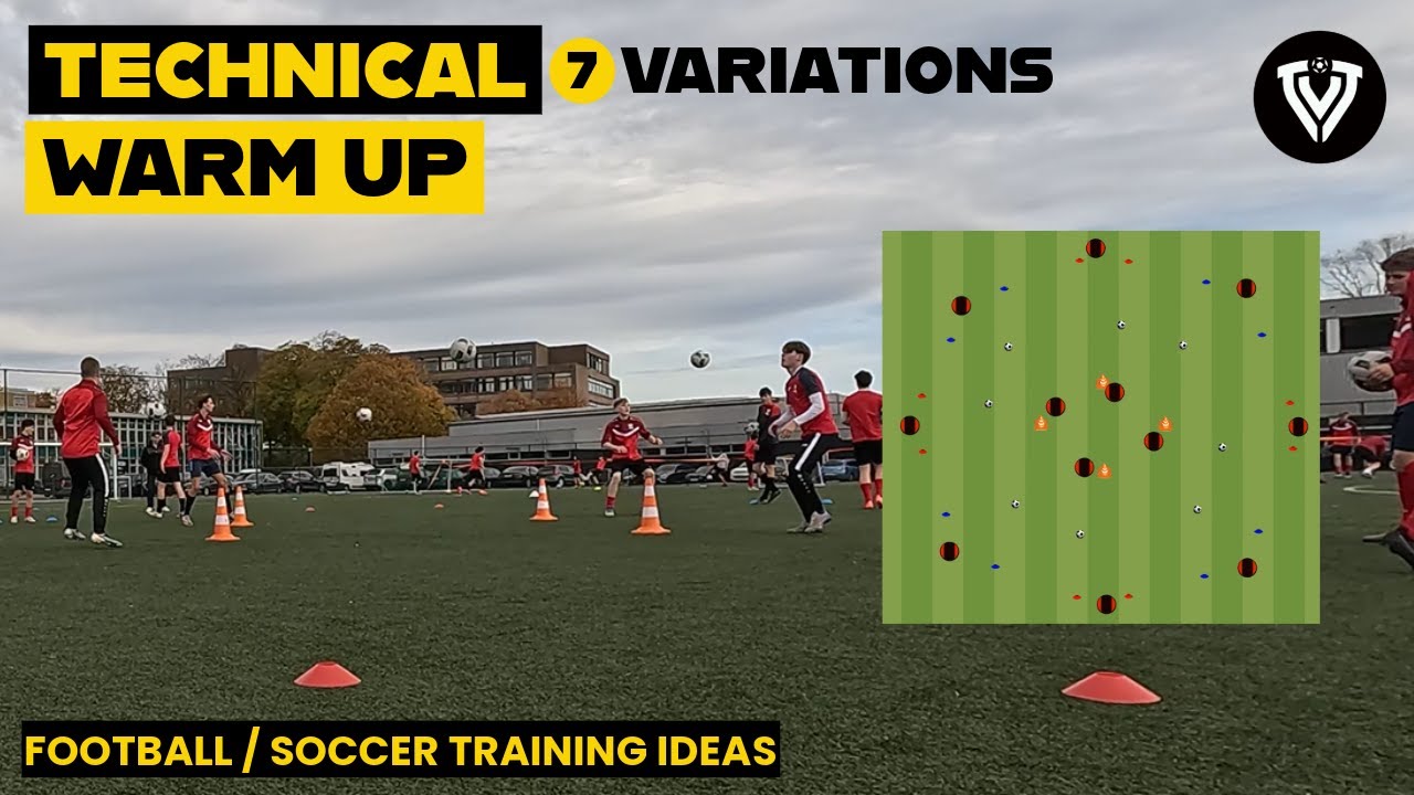 Technical Soccer Warm-Up | 7 Ball Touch & Movement Variations - YouTube