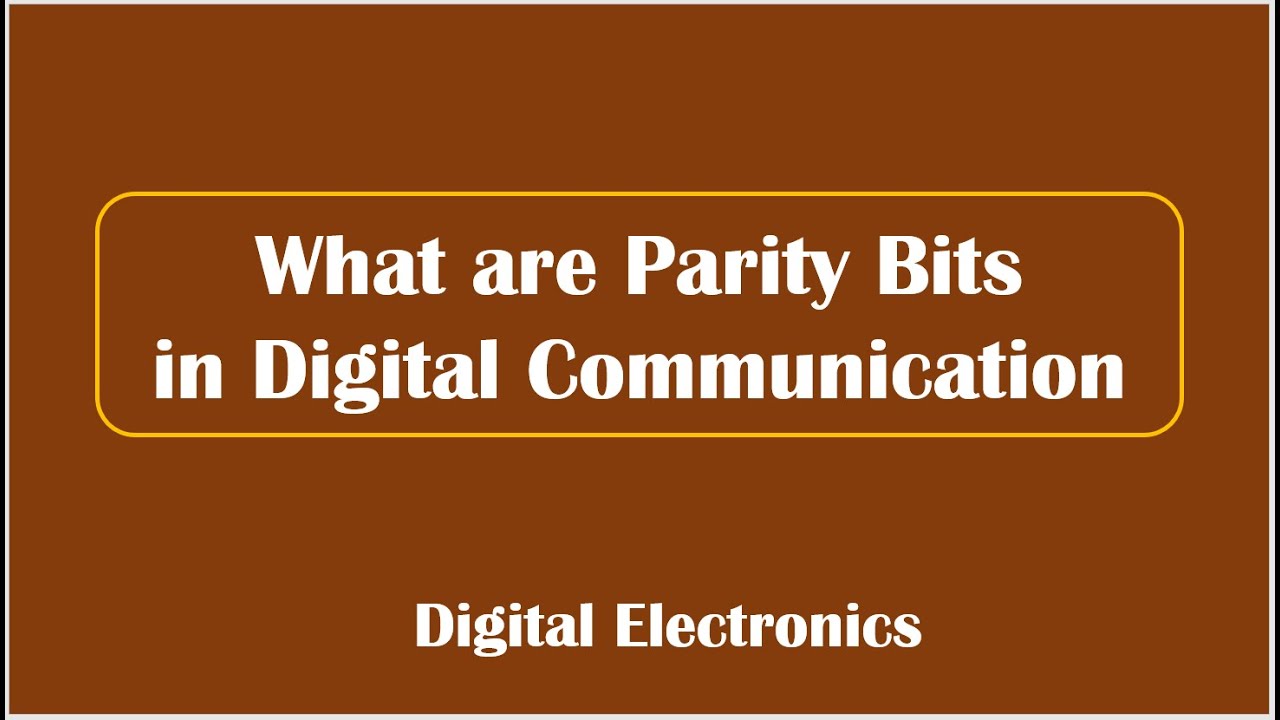 What are Parity Bits in Digital Communication || Digital Electronics ...