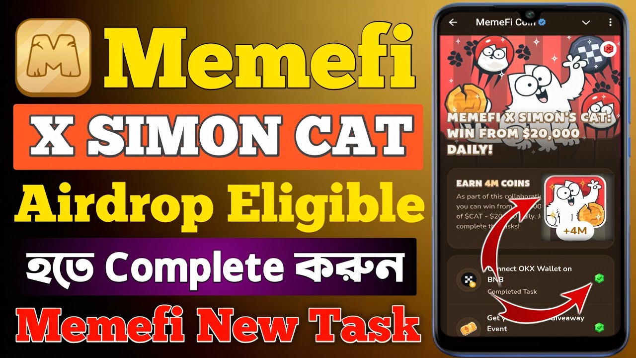 Memefi Airdrop Eligible Task | Memefi Simon Cat Task Complete | Memefi ...