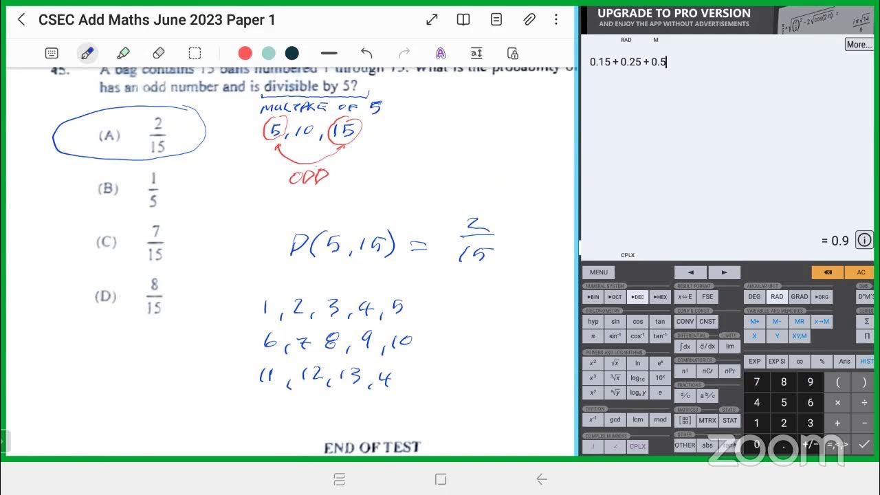 CSEC Additional Mathematics June 2023 Paper 1 Solutions - YouTube