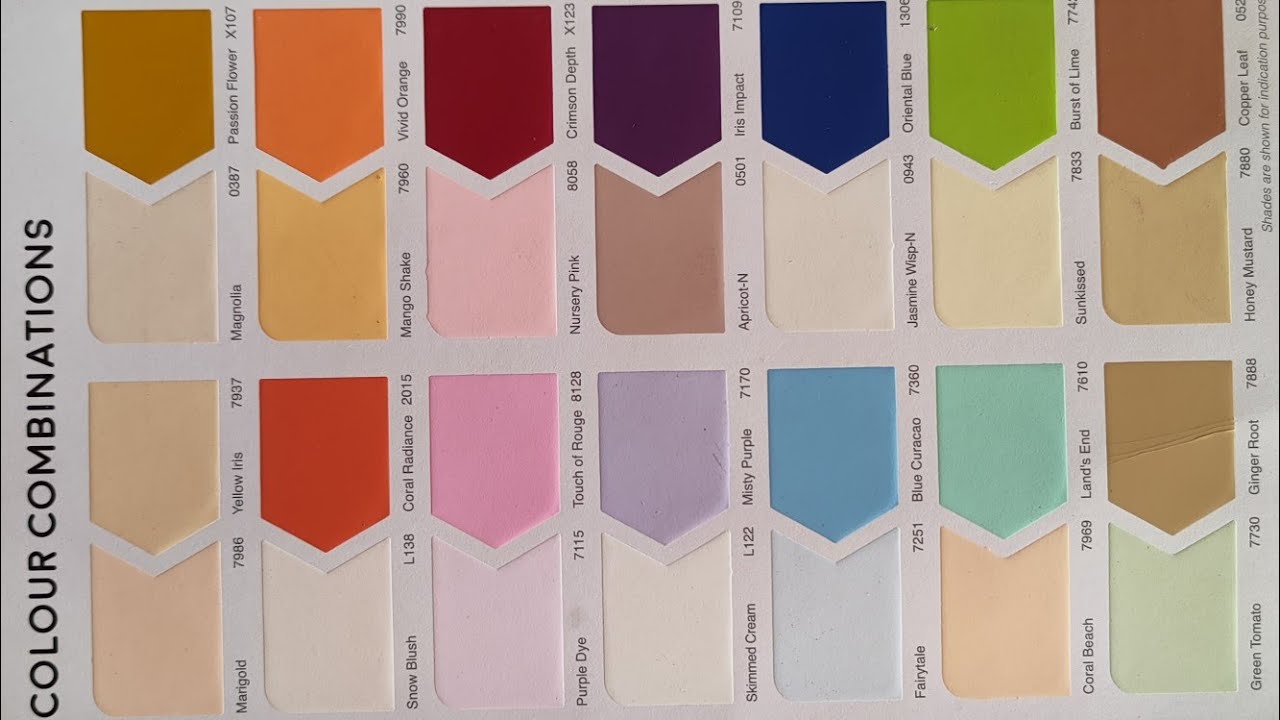 Asian Paint Colour Combination Chart Asian Paint Plastic Paint Colour