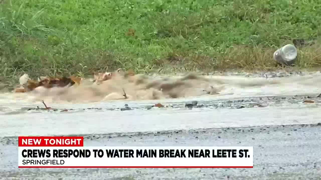 Crews respond to water main break on Leete Street in Springfield - YouTube