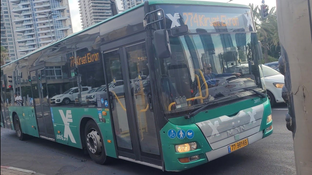 MAN NL323F of Egged on Route 274 on Namir Road in Tel Aviv - YouTube
