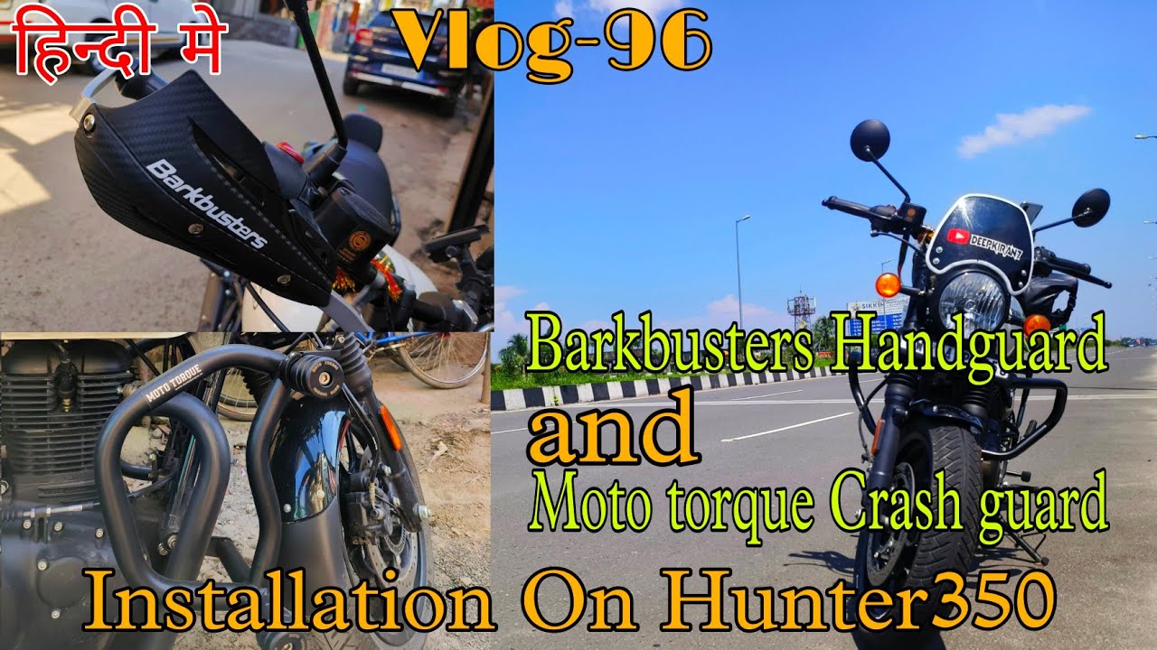 Modified Hunter350 For Touring||Hand guard And Crash guard Installation ...