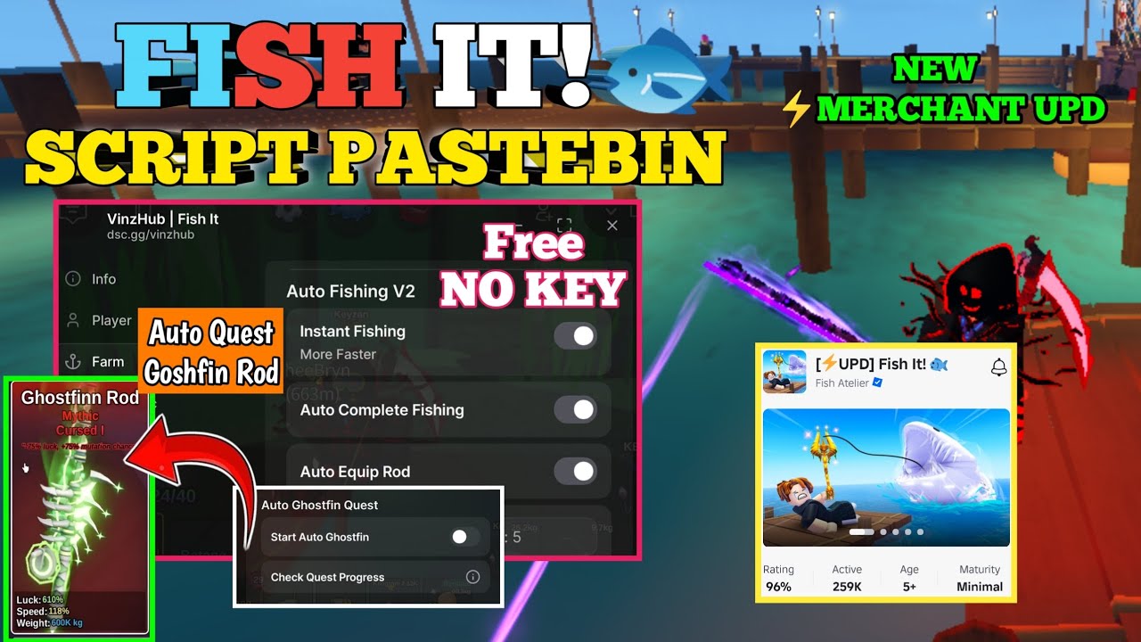 NEW Roblox Fish It Script 🎣 | Auto Fishing V2 + Ghostfinn Rod Quest ...