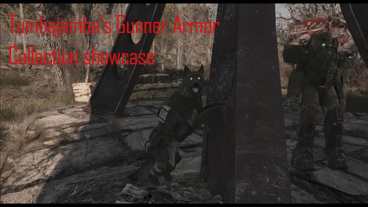 Fallout 4 mods Tumbajamba's Gunner Armor Collection showcase - YouTube