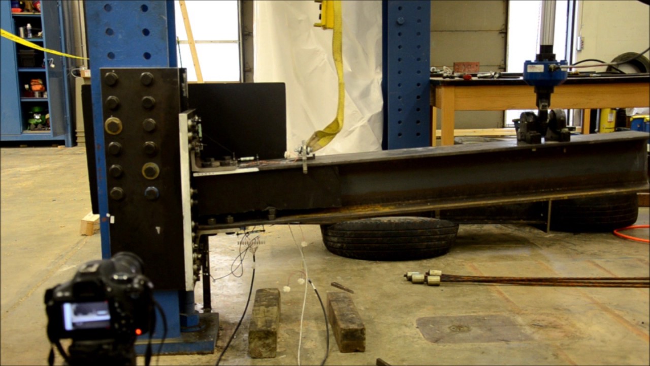 Top-and-seat angle cyclic test - YouTube