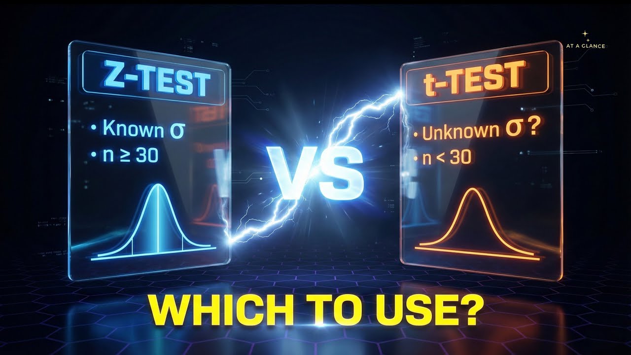Z-Test vs T-Test in Statistics | When to Use Which? Complete Comparison ...