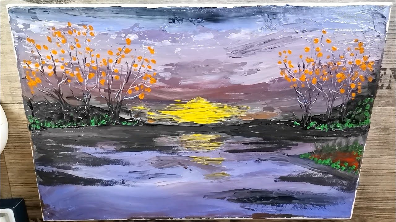 Easy Abstract Landscape Painting / Acrylics / Palette Knife / Daily Art ...