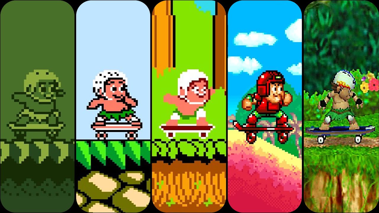 Evolution Of Adventure island Skateboard (1986-2009) - YouTube