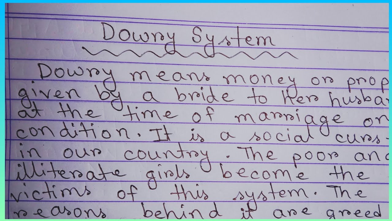 Essay o n "Dowry System " in english. /Dowry system essay. - YouTube