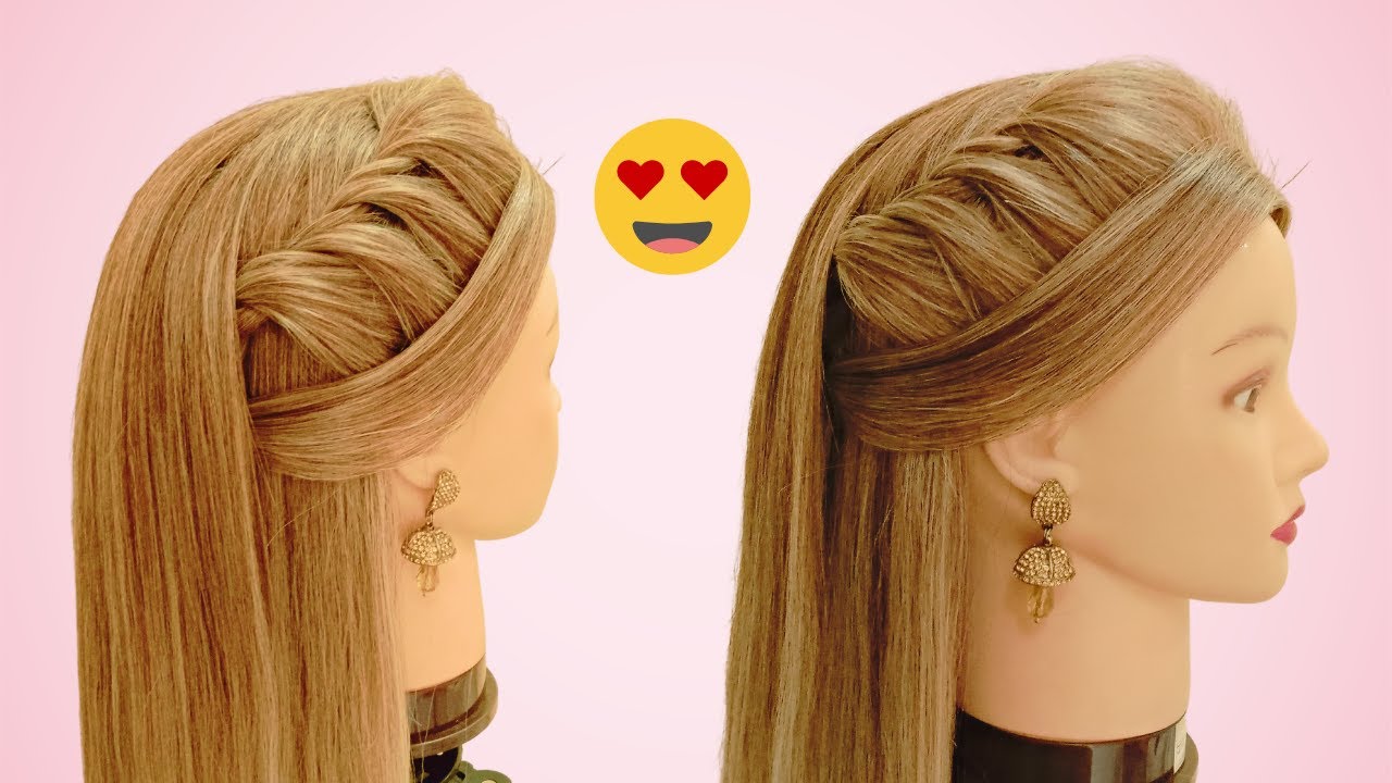 Simple Hairstyle for Party & Function 🥰 Girls Hairstyle for Wedding ...