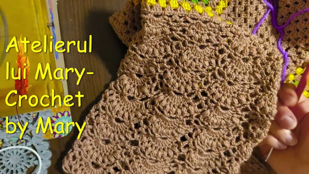 Pulover Crosetat de toamna in culoarea cappucino Partea a IIa - YouTube