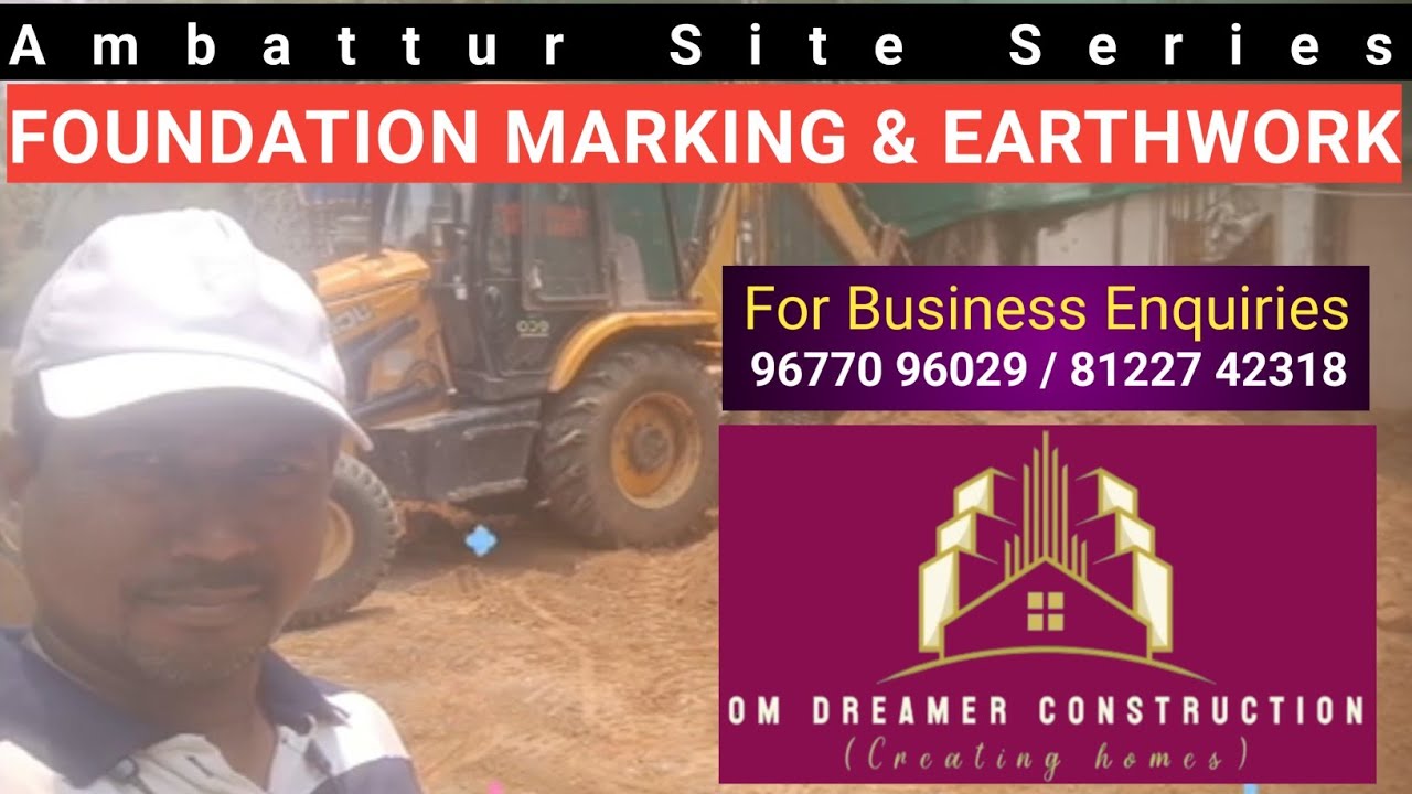 Construction Foundation Marking Earthwork Ambattur Site Series Video 1 Er Rajesh
