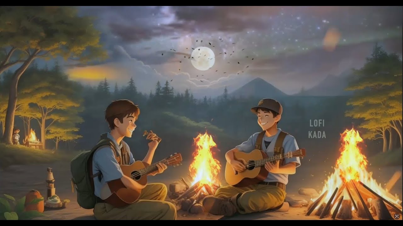 **🔥 Lofi Camping Vibes | Chill Beats with Friends, Guitar & Campfire 🎶 ...