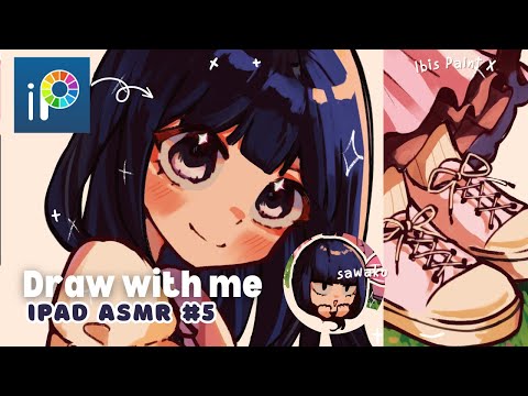 draw with me🎀: sawako☁️┊IPAD ASMR #5┊Full Art Process; sketch, lineart, color┊IbisPaintX┊art vlog
