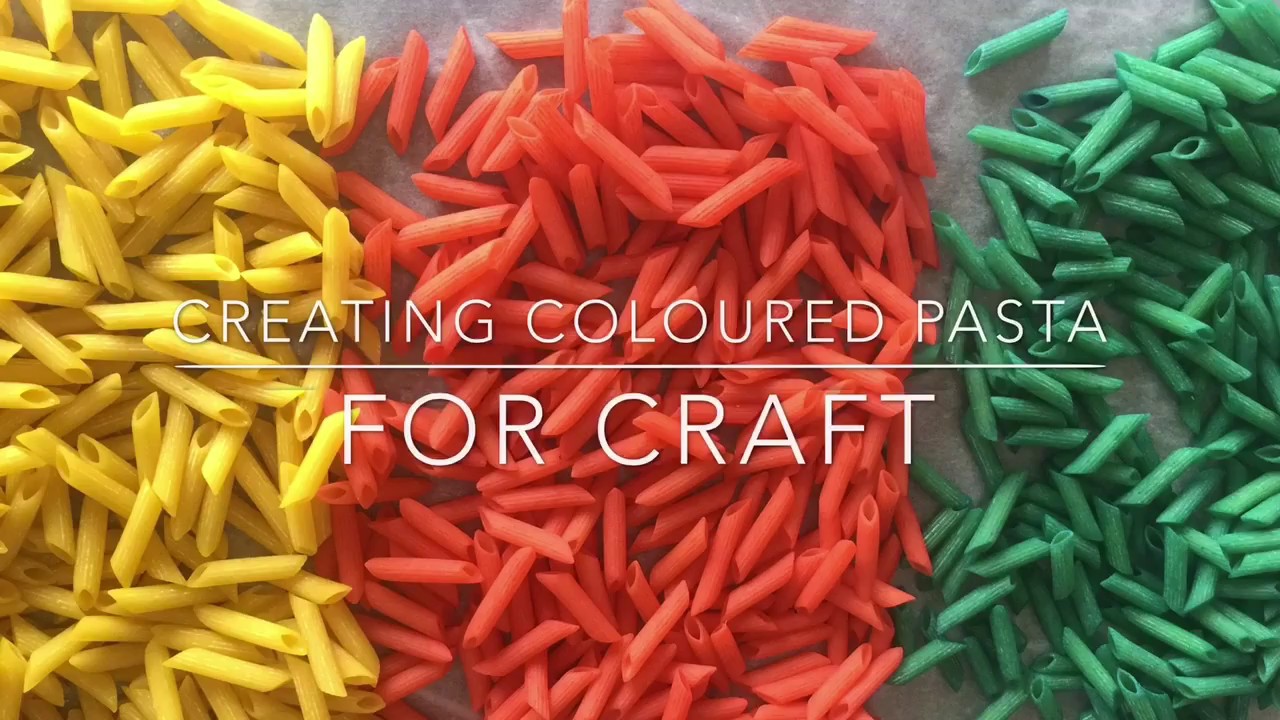How to Color pasta for craft - YouTube