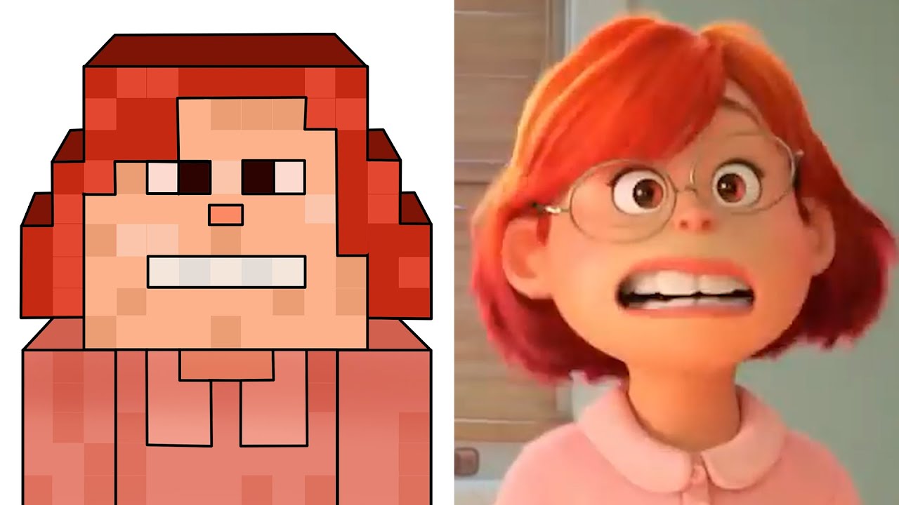 Turning Red but in Minecraft Style Drawing Meme - YouTube