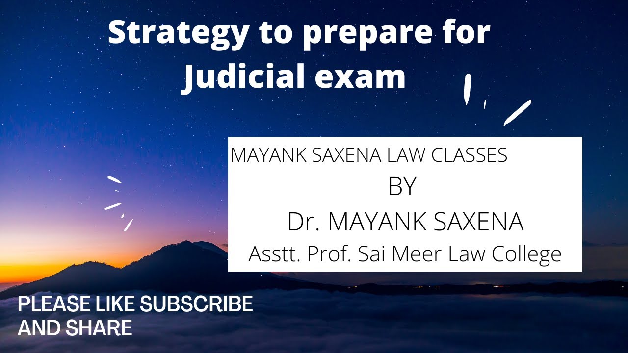 Strategy to Crack Judicial Exams - YouTube