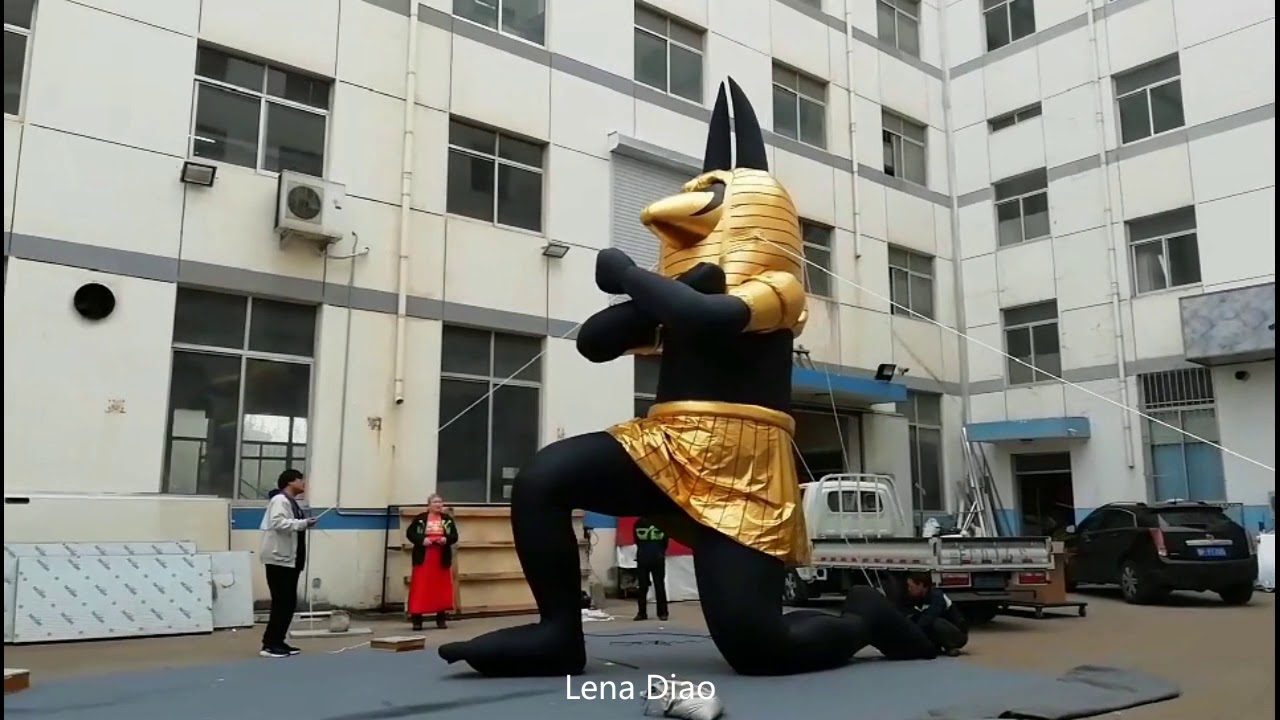 Inflatable god Anubis Egypt model - YouTube