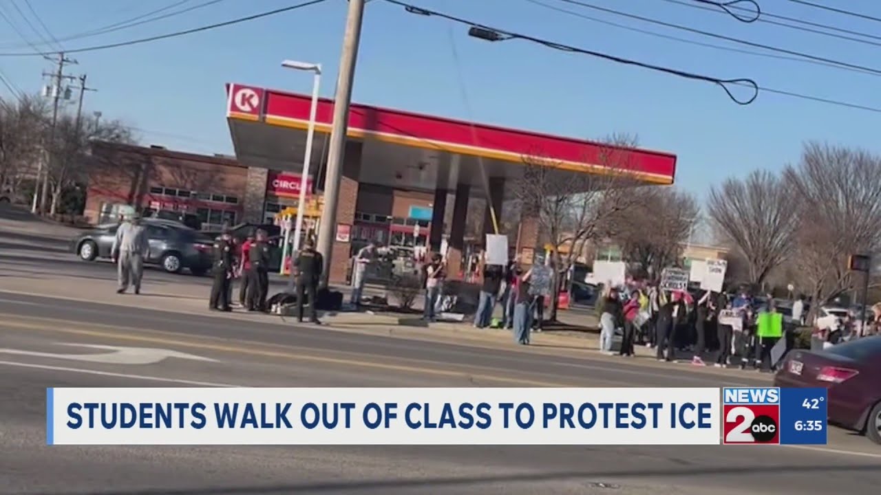 TN students walk out of class to protest ICE - YouTube