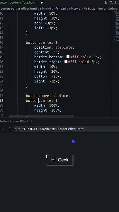 Master the Art of Button Border Animation using CSS Pseudo Elements | Geekboots - YouTube