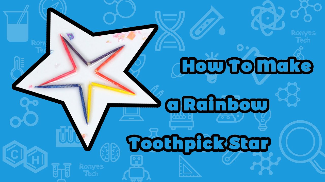 Rainbow Toothpick Star - Science Experiment for kids - YouTube