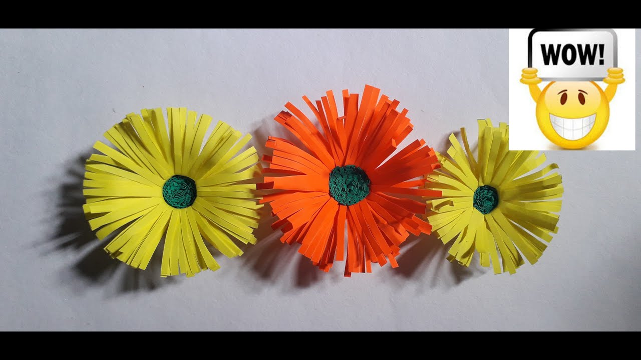 How to make a simple and beautiful FLOWER using paper//step by step ...