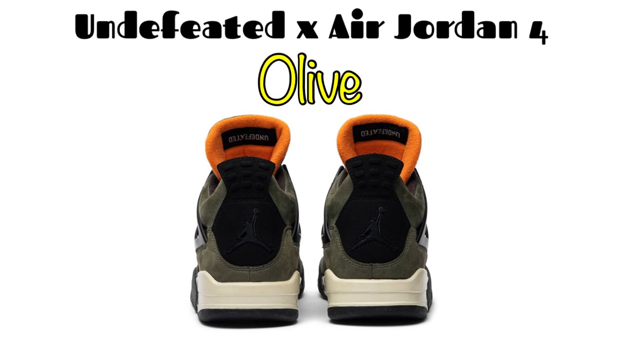 Undefeated x Air Jordan 4 Olive - YouTube