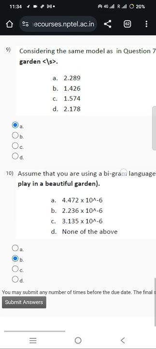 #nptel Natural Language Processing week 2 assignment 2 answers - YouTube