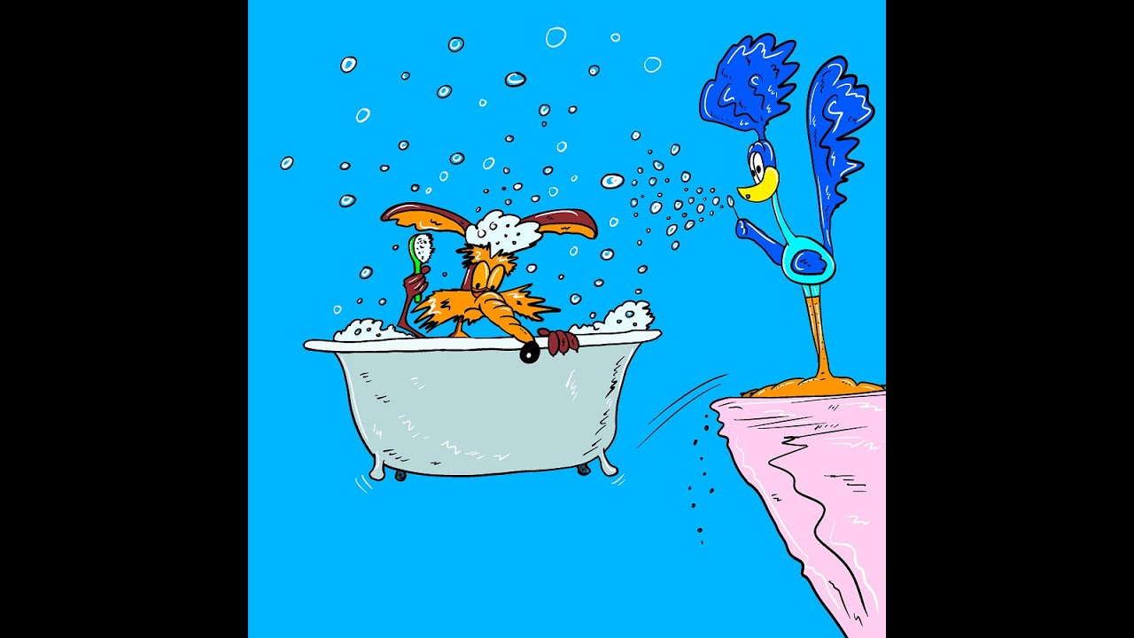Wile E Coyote and the Road Runner, Soap Bubbles, Digital art Procreate ...