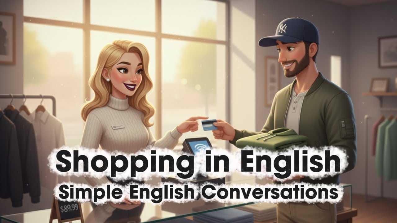 🛍️ 10 Simple English Conversations (A1–A2) | Shopping in English | Real ...