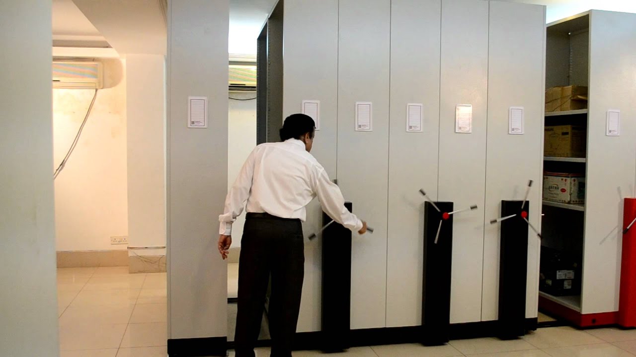 Mobile Shelving System - Compactors Storage System - YouTube