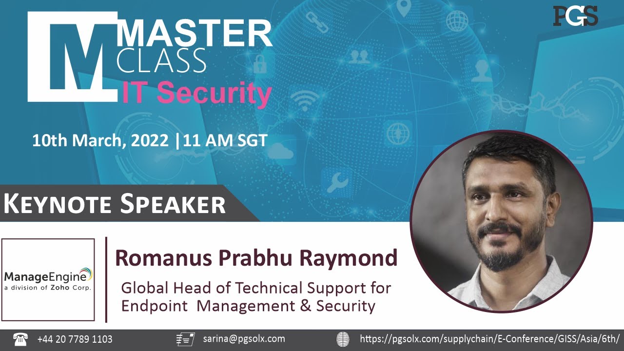 Keynote Speaker-Romanus Prabhu Raymond from ManageEngine - YouTube