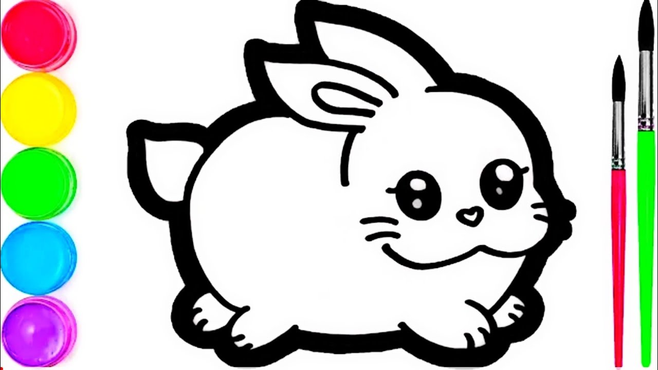 Cute Rabbit Drawing, Painting and Coloring For Kids & Toddlers_ Kids ...