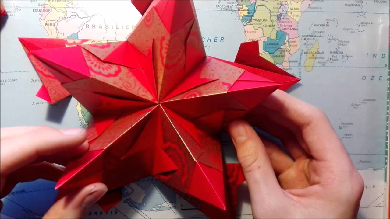 Tutorial: Origami Bascetta Stern zusammenstecken - YouTube