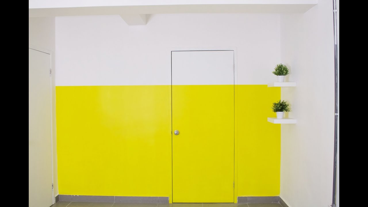 Pared Con Acento Amarillo Moderno