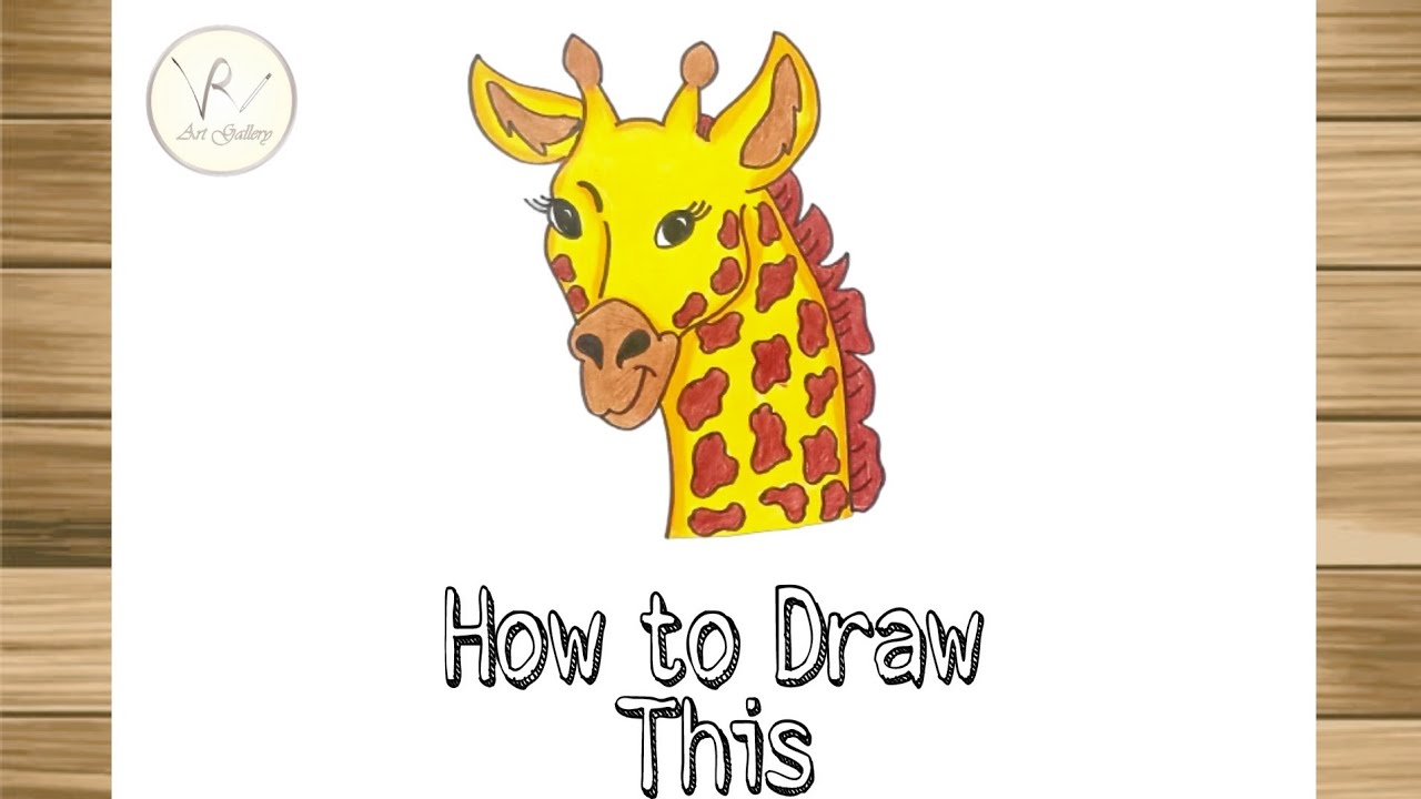 How to draw giraffe face drawing step by step | Giraffe face drawing ...