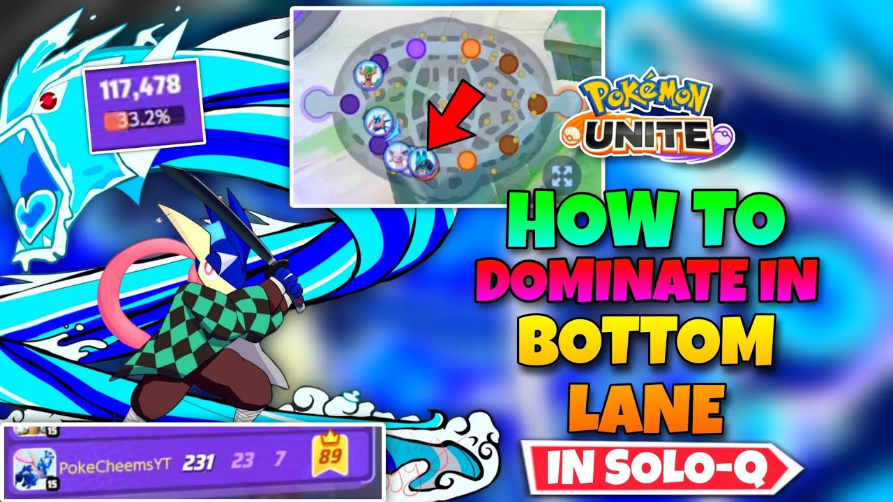 HOW TO DOMINATE IN BOTTOM LANE WITH NINJA 100K DAMAGE IN POKEMON UNITE ...