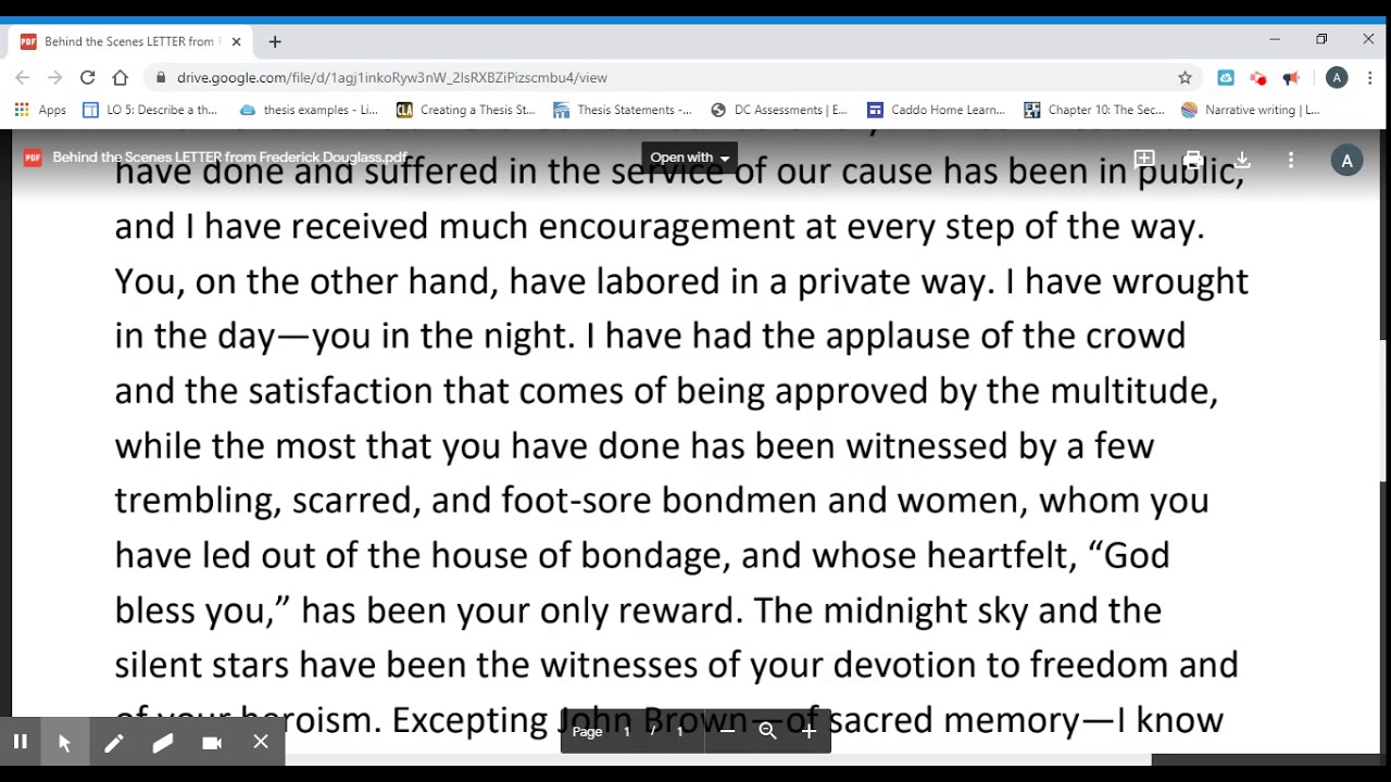 Letter from Frederick Douglass to Harriet Tubman, 1868 - YouTube