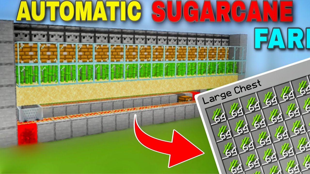 How To Make Automatic Sugarcane Farm in Minecraft PE #minecraft - YouTube