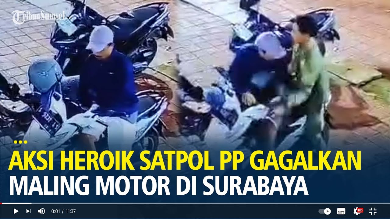 Aksi Heroik Satpol PP Gagalkan Maling Motor di Surabaya, Dipantau Lewat ...