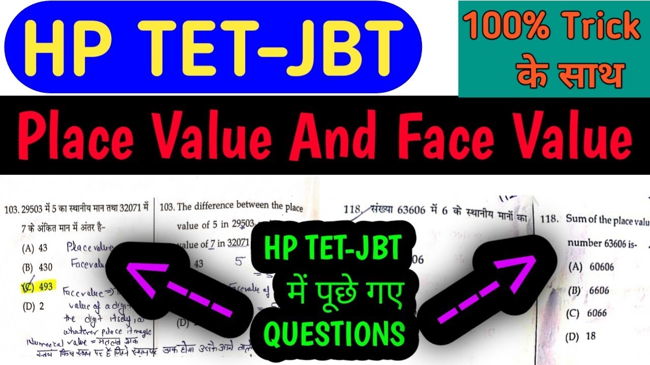 Place Value And Face Value | HP TET-JBT PREPARATION | Maths Classes For ...