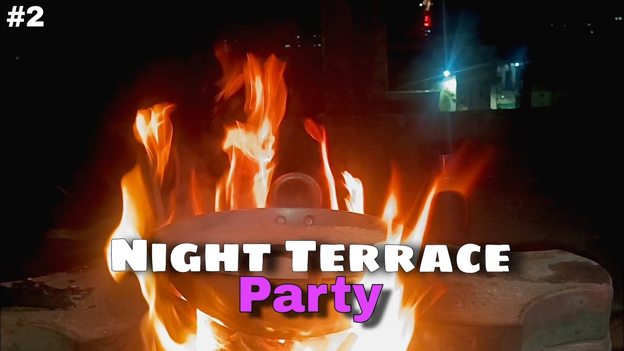 Night terrace party vlog || winter picnic enjoy with friends - YouTube