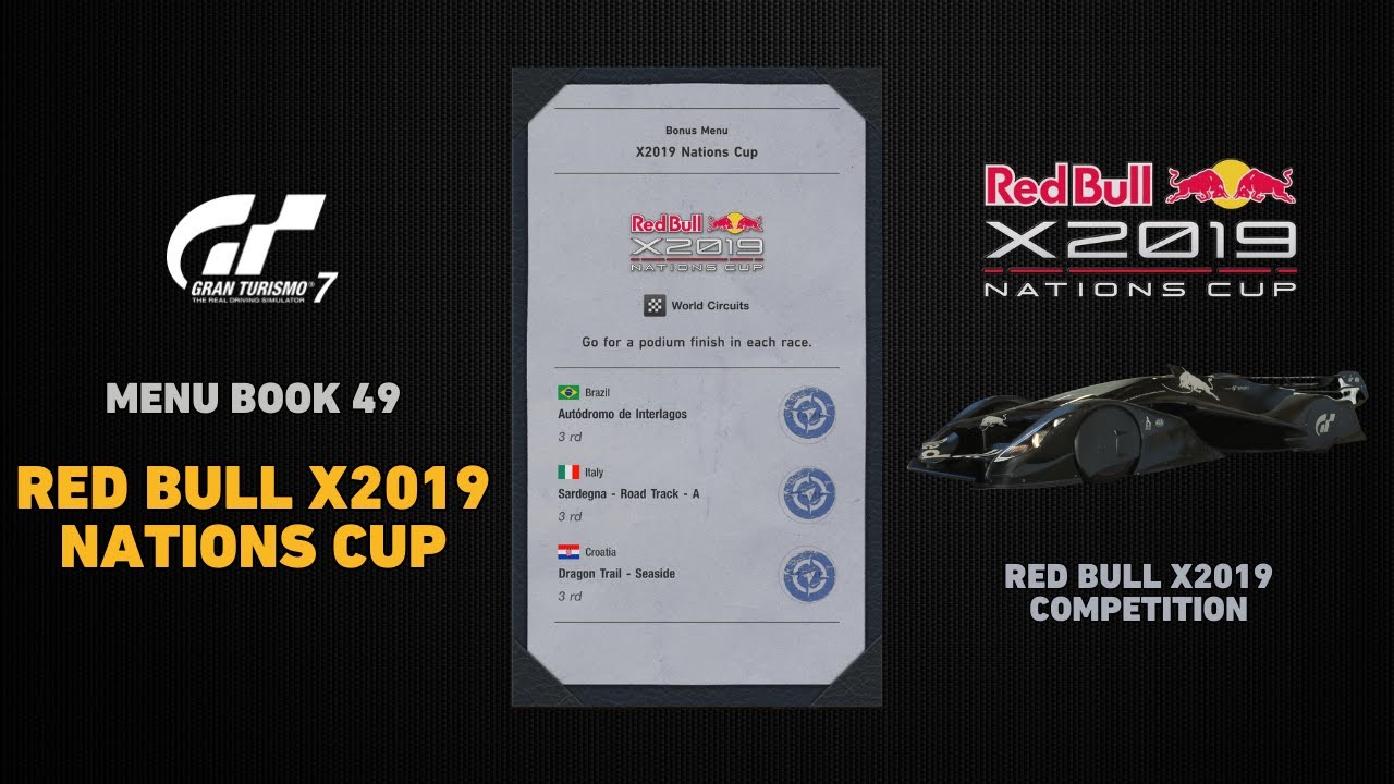 RED BULL X2019 NATIONS CUP - MENU BOOK NO. 49 #GT7 GAMEPLAY - YouTube
