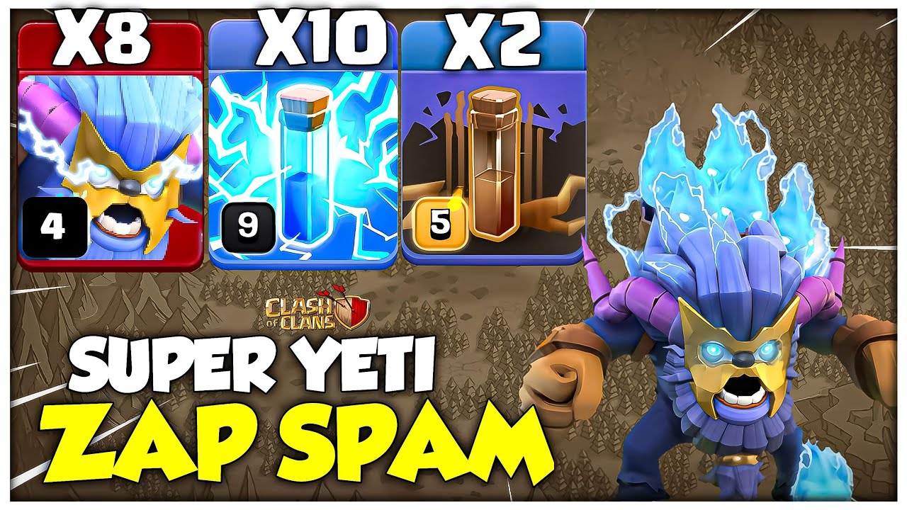 EASY!! Th14 Zap Spell Super Yeti Attack Strategy | Th14 Super Yeti ...